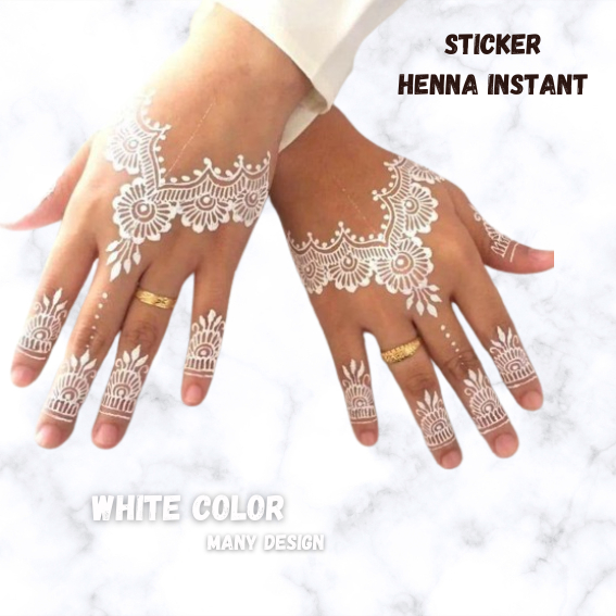 HENNA INSTANT INAI TATTOO STIKER WHITE INAI PENGANTIN / TUNANG / NIKAH ...