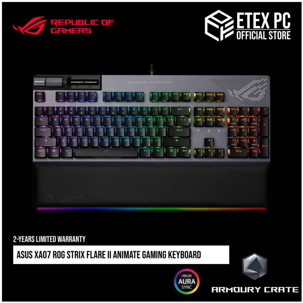 ASUS XA07 ROG Strix Flare II Animate Gaming Keyboard - ROG NX Red ...