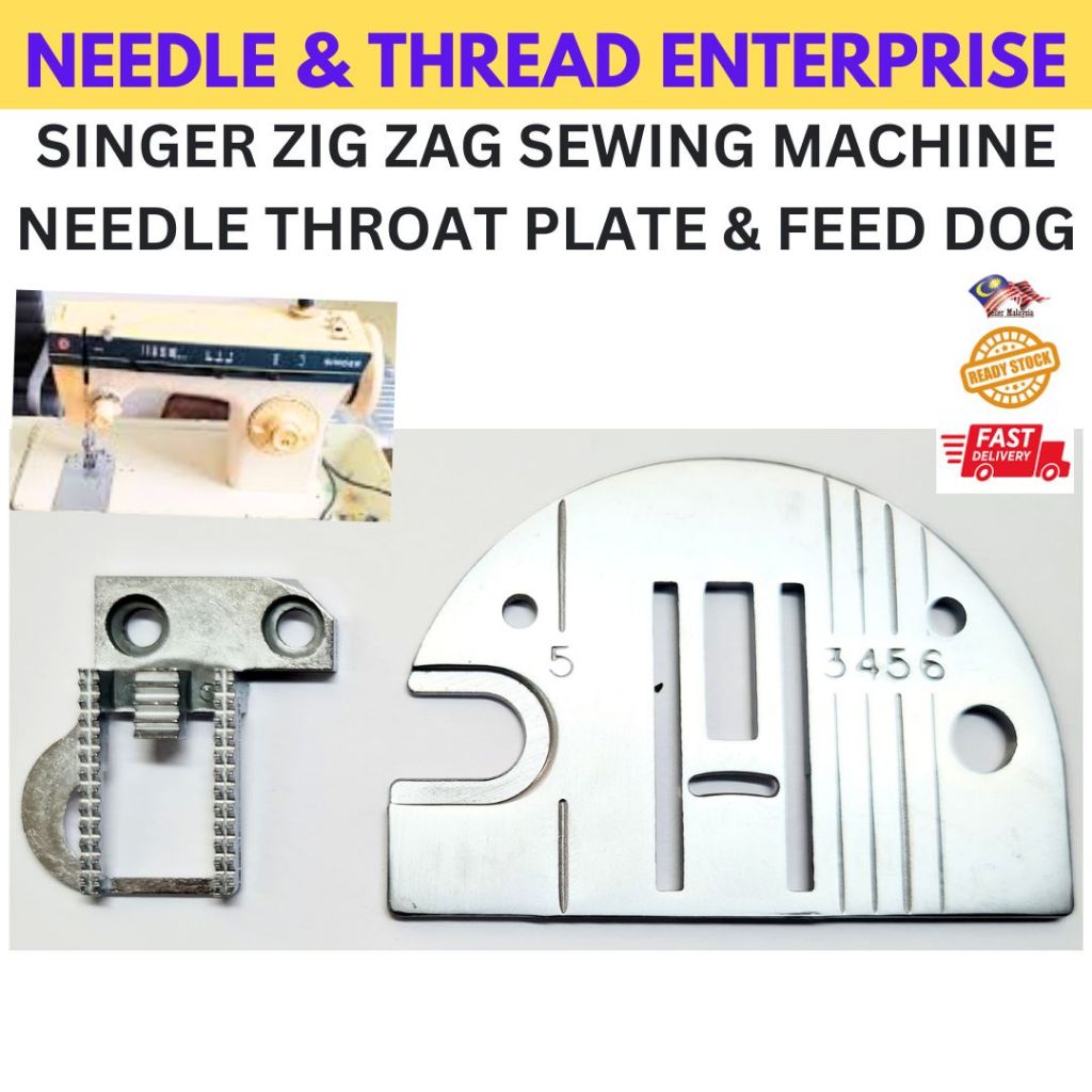 SINGER ZIG ZAG SEWING MACHINE NEEDLE THROAT PLATE & FEED DOG / Sewing ...