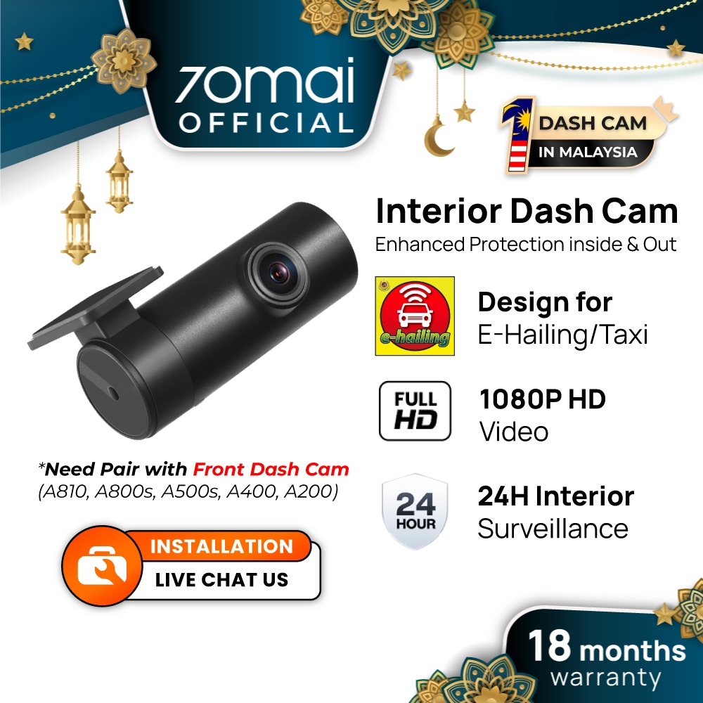 70mai Grab Driver Interior Dash Cam FC02 Car Camera Recorder 1080P Full ...