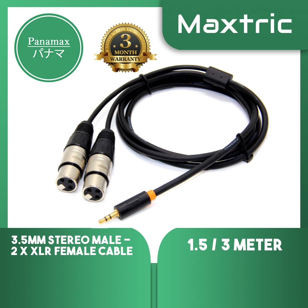 Panamax High Quality Audio Cable (3.5mm Stereo MALE - 2 X XLR FEMALE ...