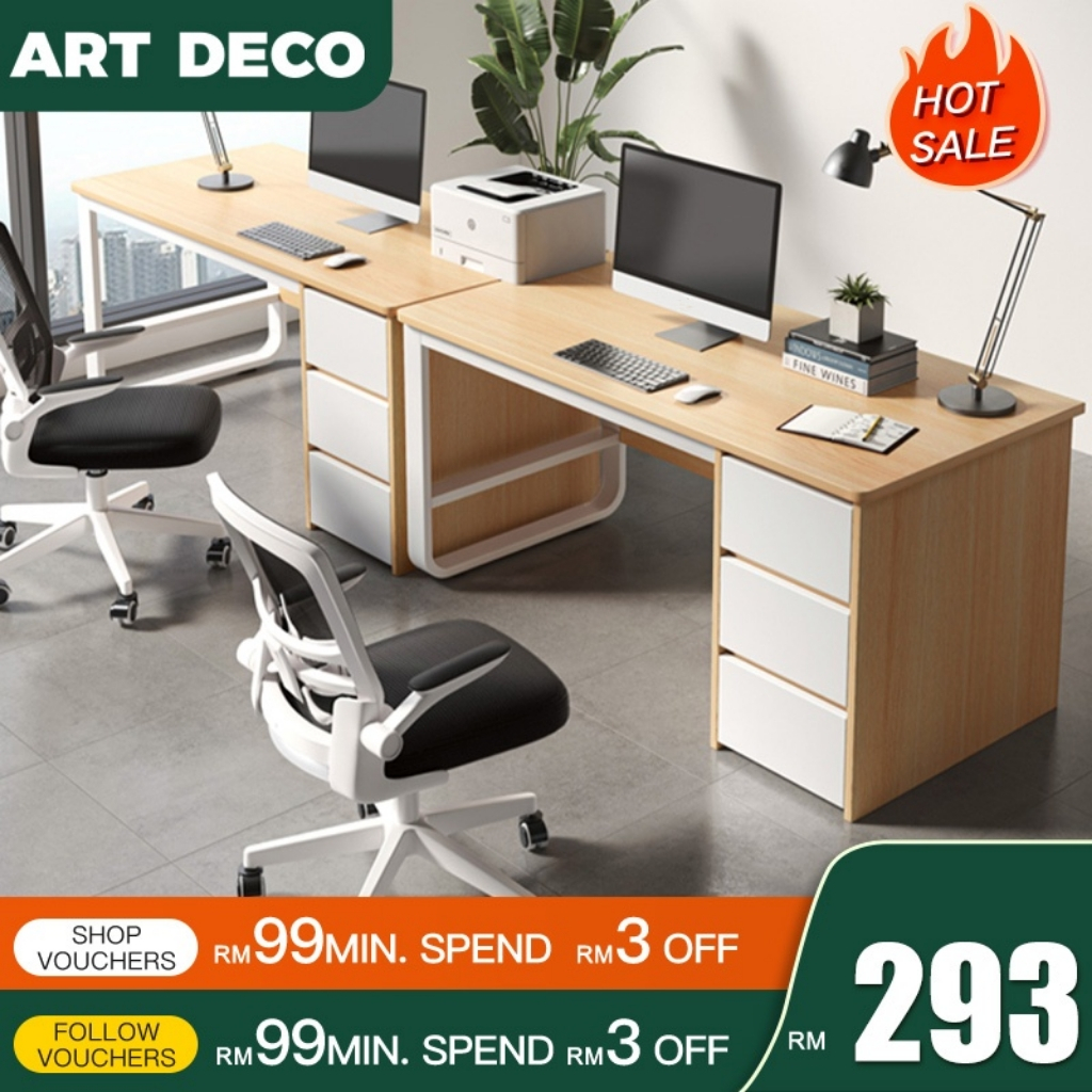 Computer Table With Drawer Meja Belajar Meja Office 120/140CM/160CM ...