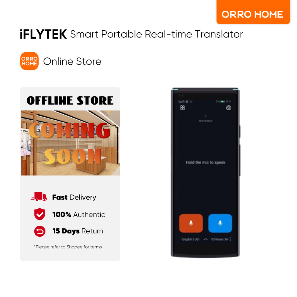 iFLYTEK Smart Translator Portable Real-time Multi-Language Speech ...