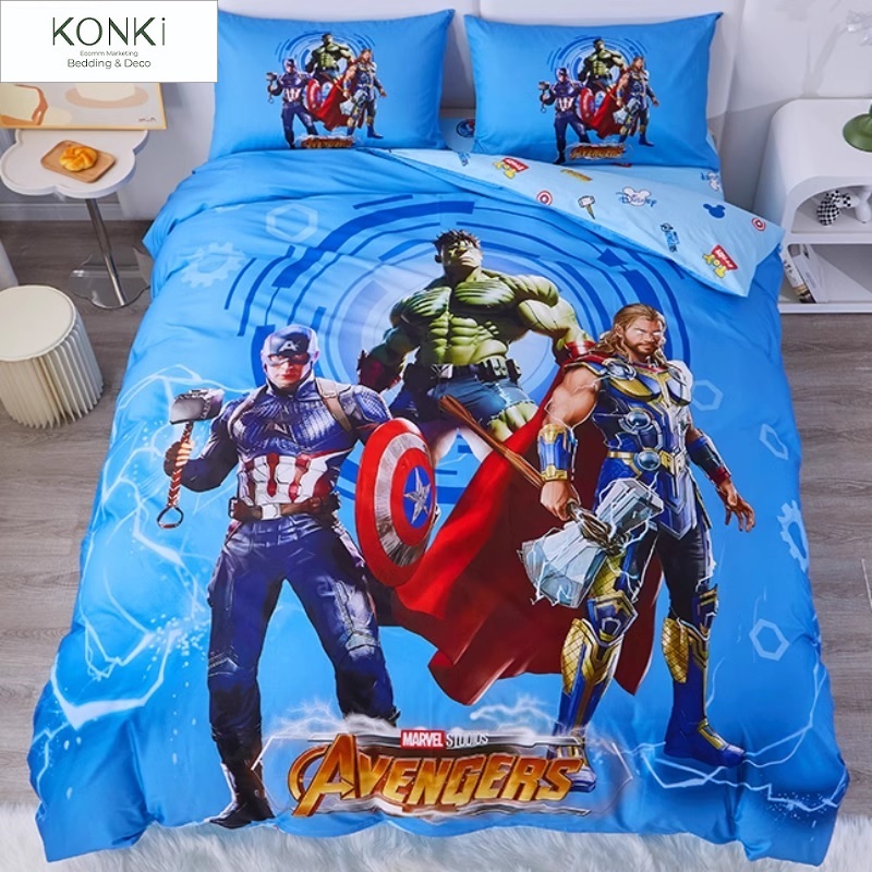 CNY Sales Hello Bobo Cartoon Marvel Avengers 100% Cotton Quilt Cover ...