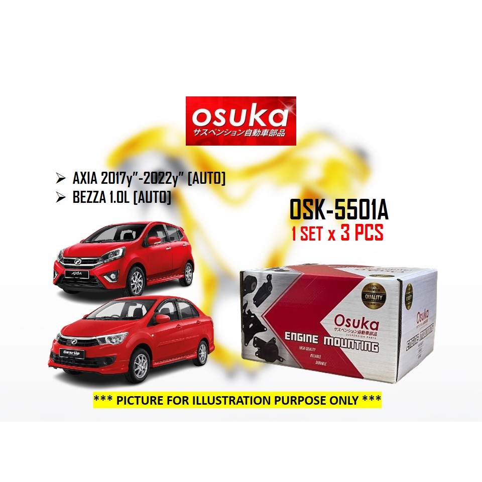 OSUKA - Perodua Axia 2017y" - 2022y" Bezza 1.0L Engine Mounting Kit Set ...