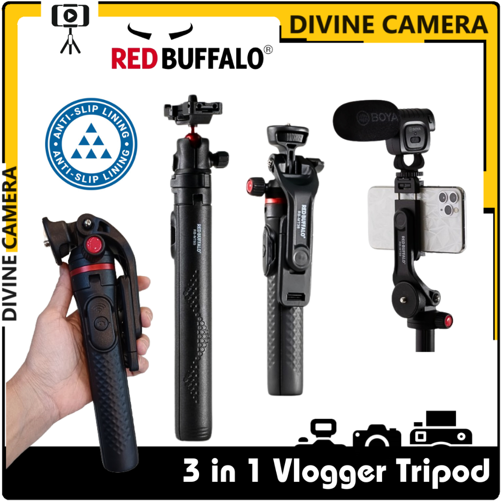 RED BUFFALO MT38 & MT60 TelePod PRO Tripod With Bluetooth Remote for ...
