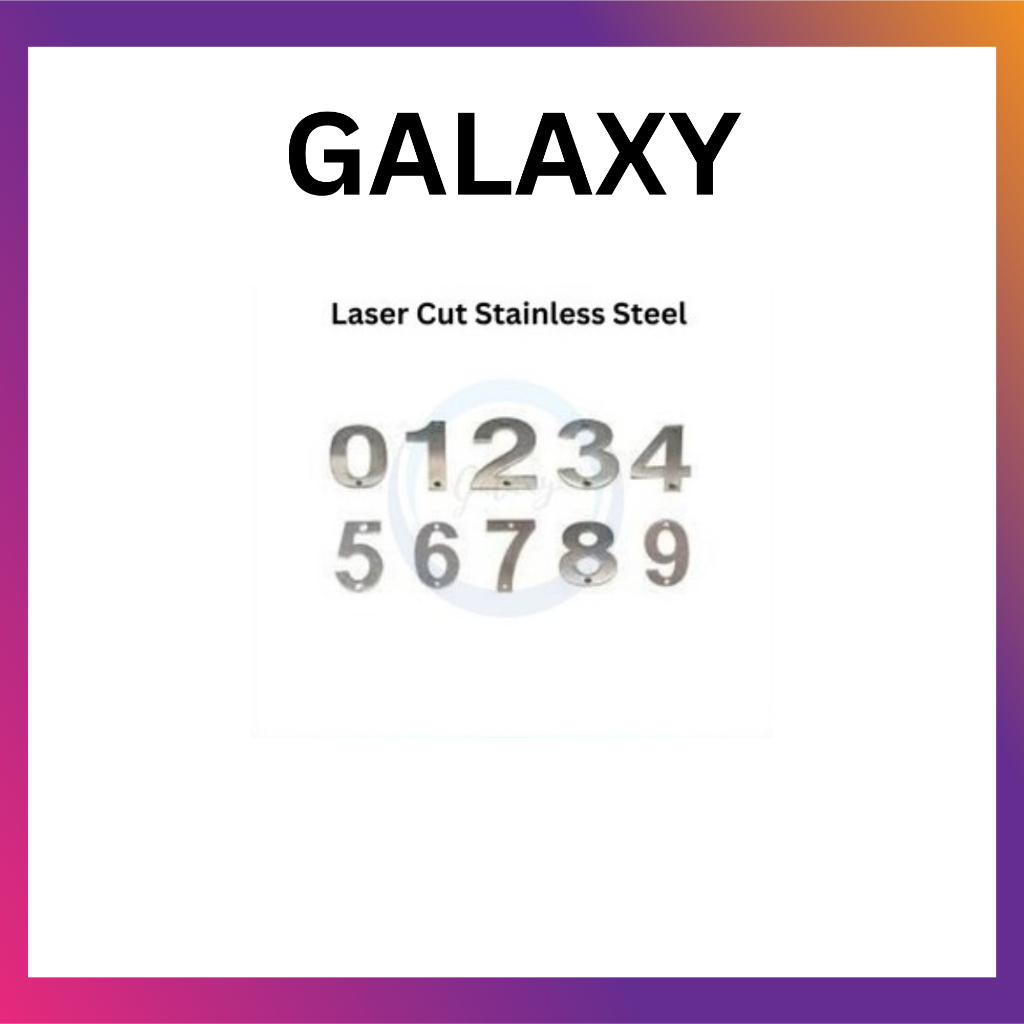 Galaxy Laser Cut Stainless Steel House Number Plate Modern Design ...