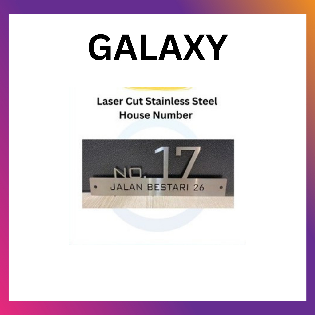 Galaxy Stainless Steel 白钢门牌 Laser House Numbers Plate Address Plate ...