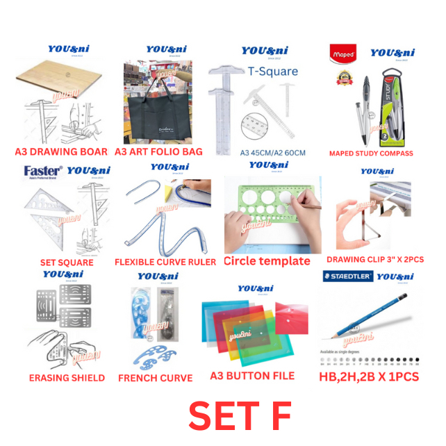 A3 SET LUKISAN KEJURUTERAAN /Technical Drawing Board Full Set/Set ...