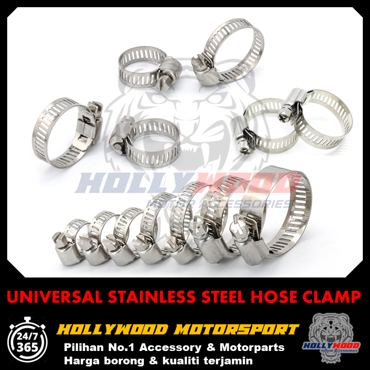 UNIVERSAL PIPE HOSE CLAMP CLIP 304 STAINLESS STEEL GAS OIL RADIATOR ...
