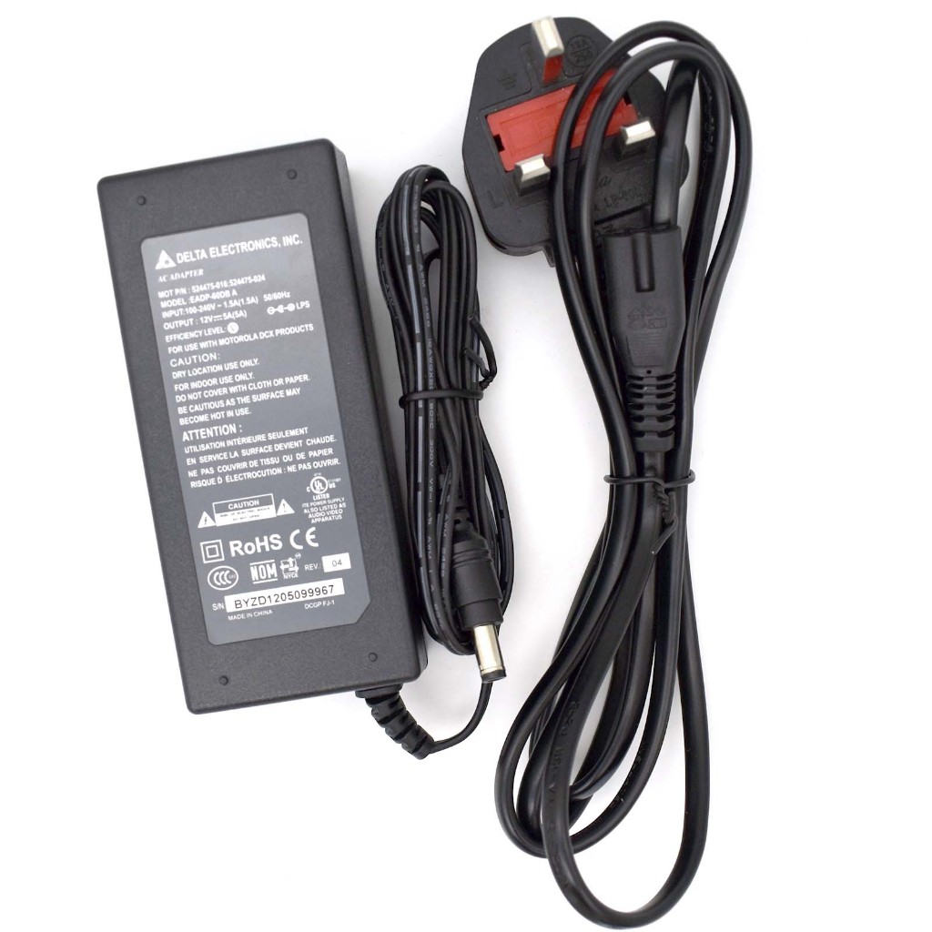 Delta 3pin Wall AC Power Adapter Charger DC 12V 5A 5.5mm x 2.1mm 2.5mm ...