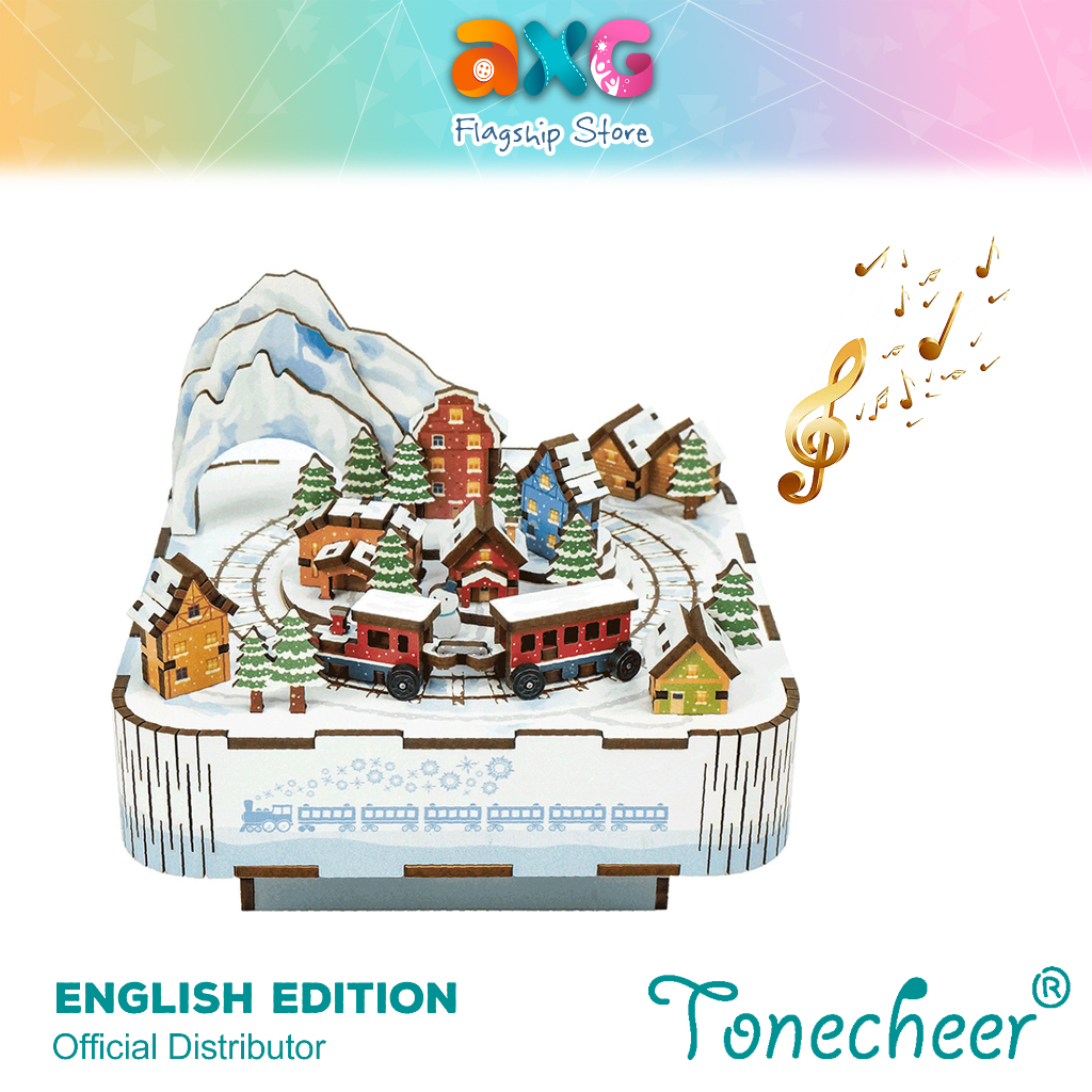 Tonecheer Snow Train Music Box (TQ058) DIY Wooden Musical Movement Box ...