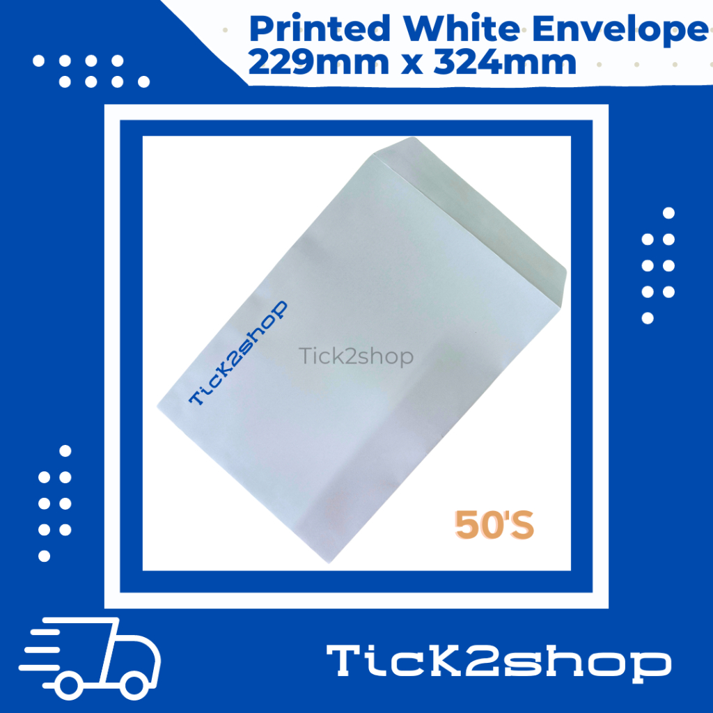 【PRINTING】100gm Printed White Envelope 229mm x 324mm (A4)(50's/pkt ...