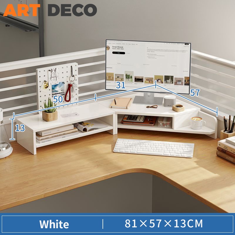 Monitor Stand Desk Organizer L-shape Desktop Rack Office organizer ...