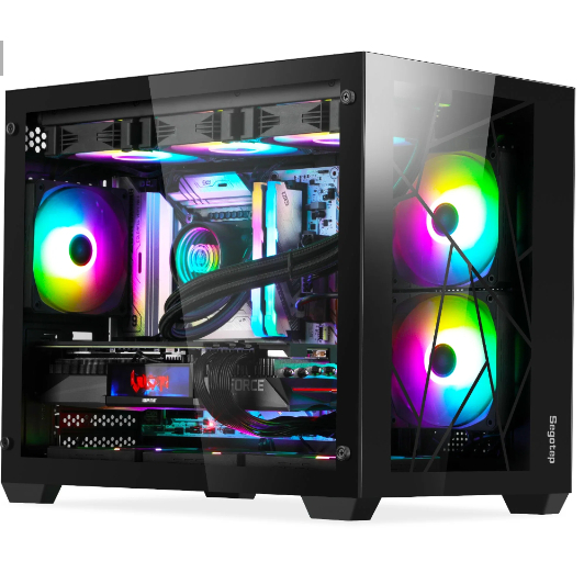 Segotep LUMI II BLACK / LUMI 2 WHITE MATX M-ATX PC Gaming Case Chassis ...