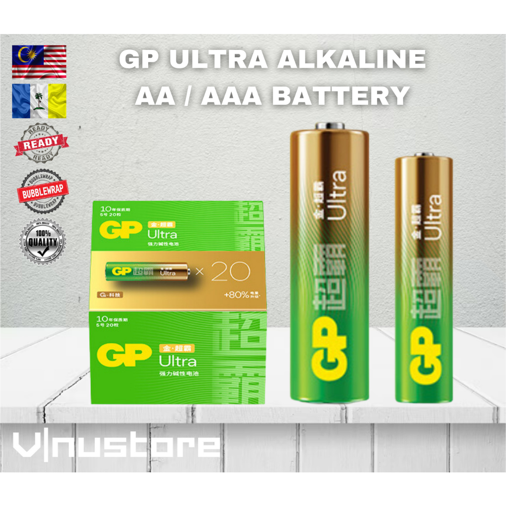 Ori • GP ULTRA AA / AAA Alkaline Batteries • 15AU • LR6 / 24AU LR03 ...