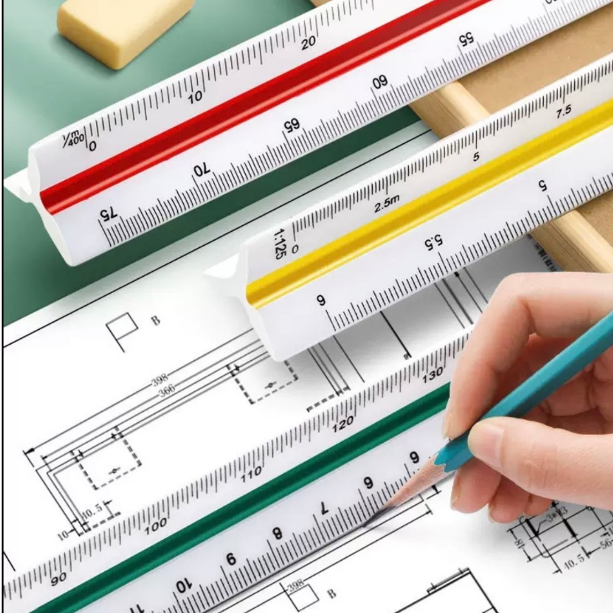 COKAI Scale Ruler A, Scale Ruler B, Triangular Scale Architect Ruler ...