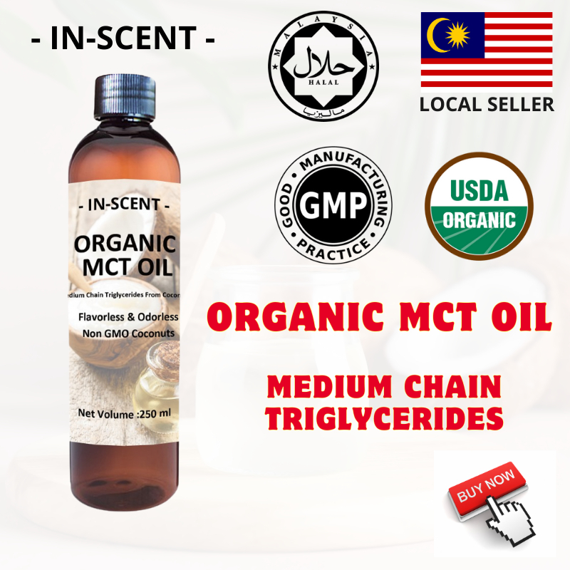 IN-SCENT MCT Oil 100% Pure Natural Organic Coconut Bulletproof Coffee MCT Oil Keto Supplement ...
