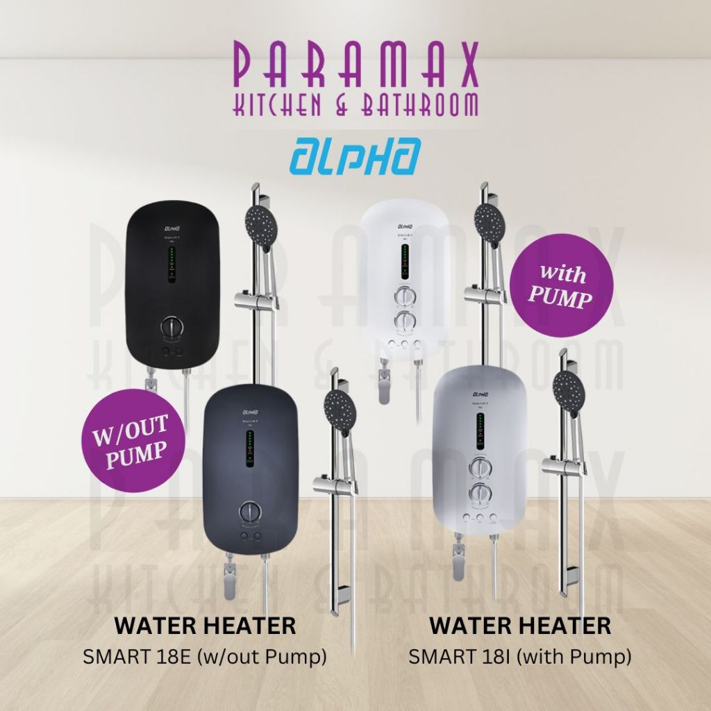 ALPHA Instant Water Heater Smart 18E & 18I (with Pump / without Pump) | Shopee Malaysia