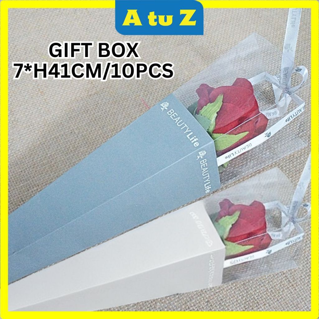 AtuZ Gift Box 7*H41cm/10PCS Artificial Rose Soap Flower Bouquet Single ...