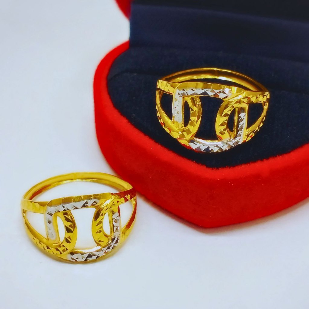 LAELA CINCIN FESYEN GEGELONG HOLLOW 2C EMAS TULEN 916 GOLD RING ...
