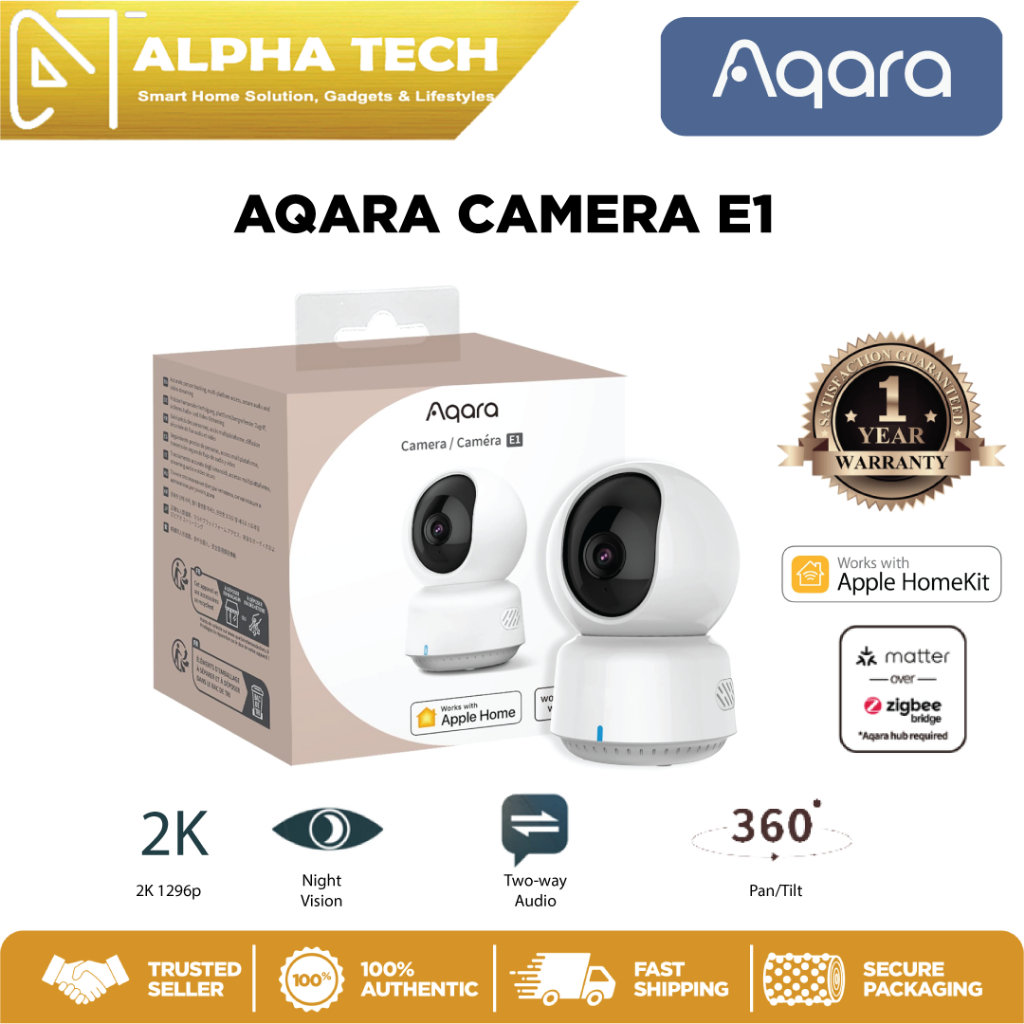 Aqara 2K Indoor Security Camera E1 | 360 Viewing | Motion Tracking ...