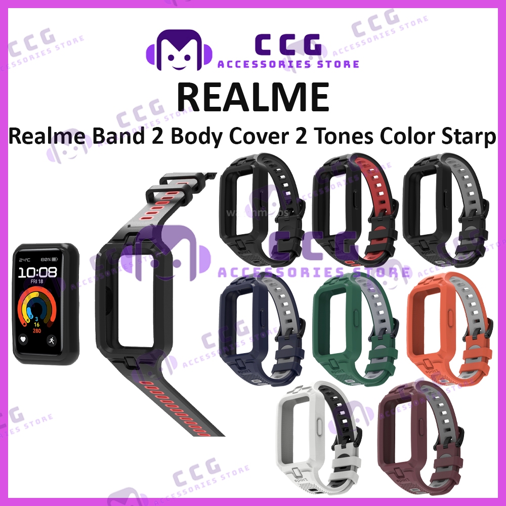 Realme Band 2 Full Body Cover 2 Tones Color Strap Smart band 2 Tones ...