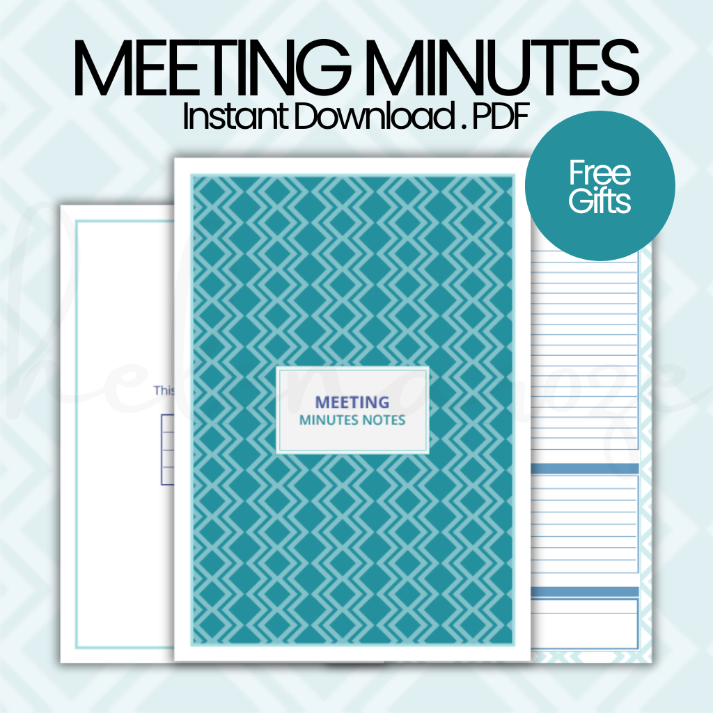 Meeting Minutes Digital Planner, Minit Mesyuarat PDF, Nota Mesyuarat ...