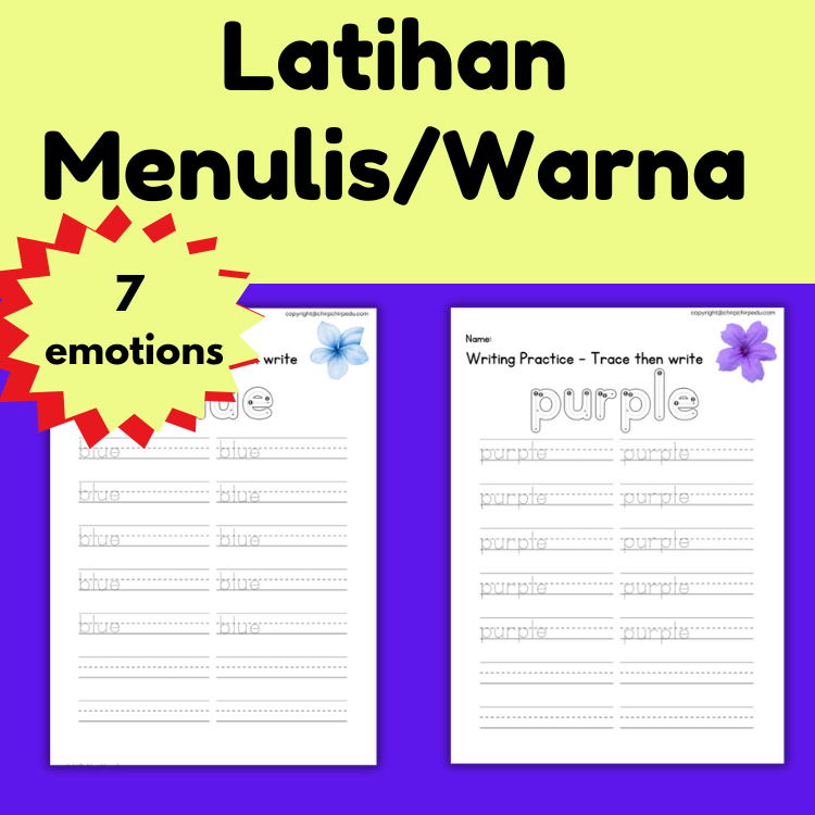 [49] Latihan menulis - warna Writing worksheet - color | Shopee Malaysia