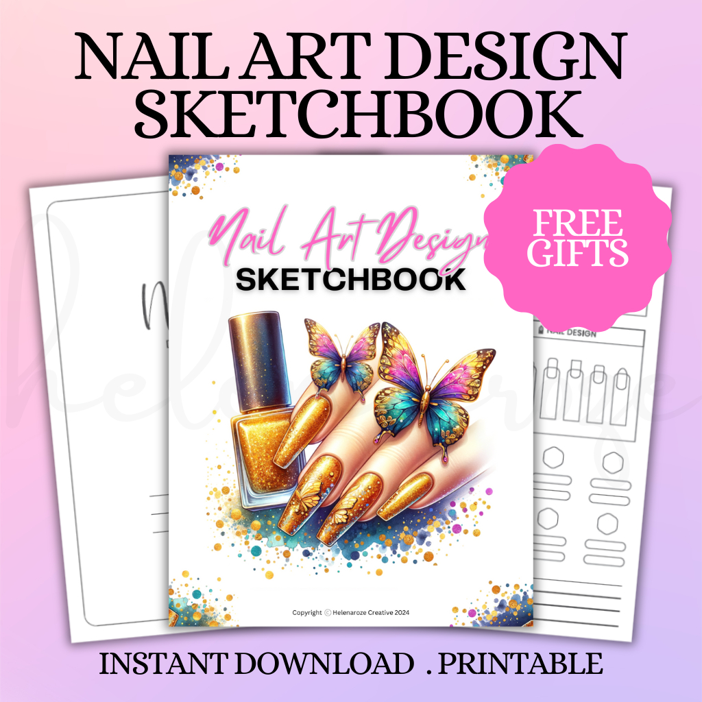 Nail Art Design Sketchbook, Business Planner, Digital Planner ...