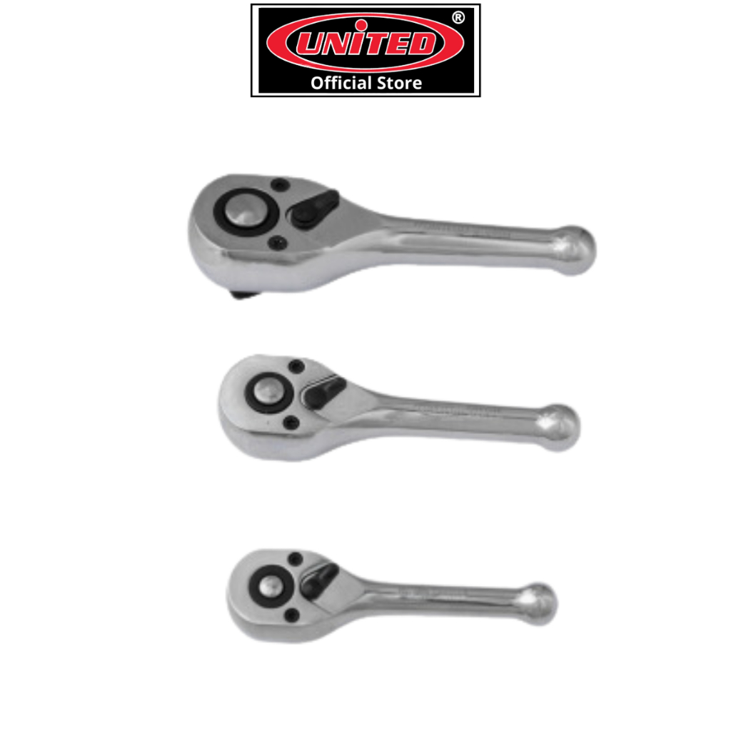 【UNITED】1/4", 3/8" & 1/2" Stubby Ratchet Handle (72 T) | Shopee Malaysia