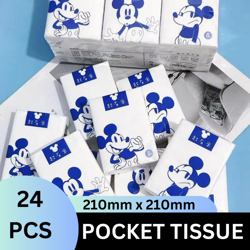 Mickey Mouse superbe Soft Pocket Handy Travel Facial Tissue Paper Pack ...