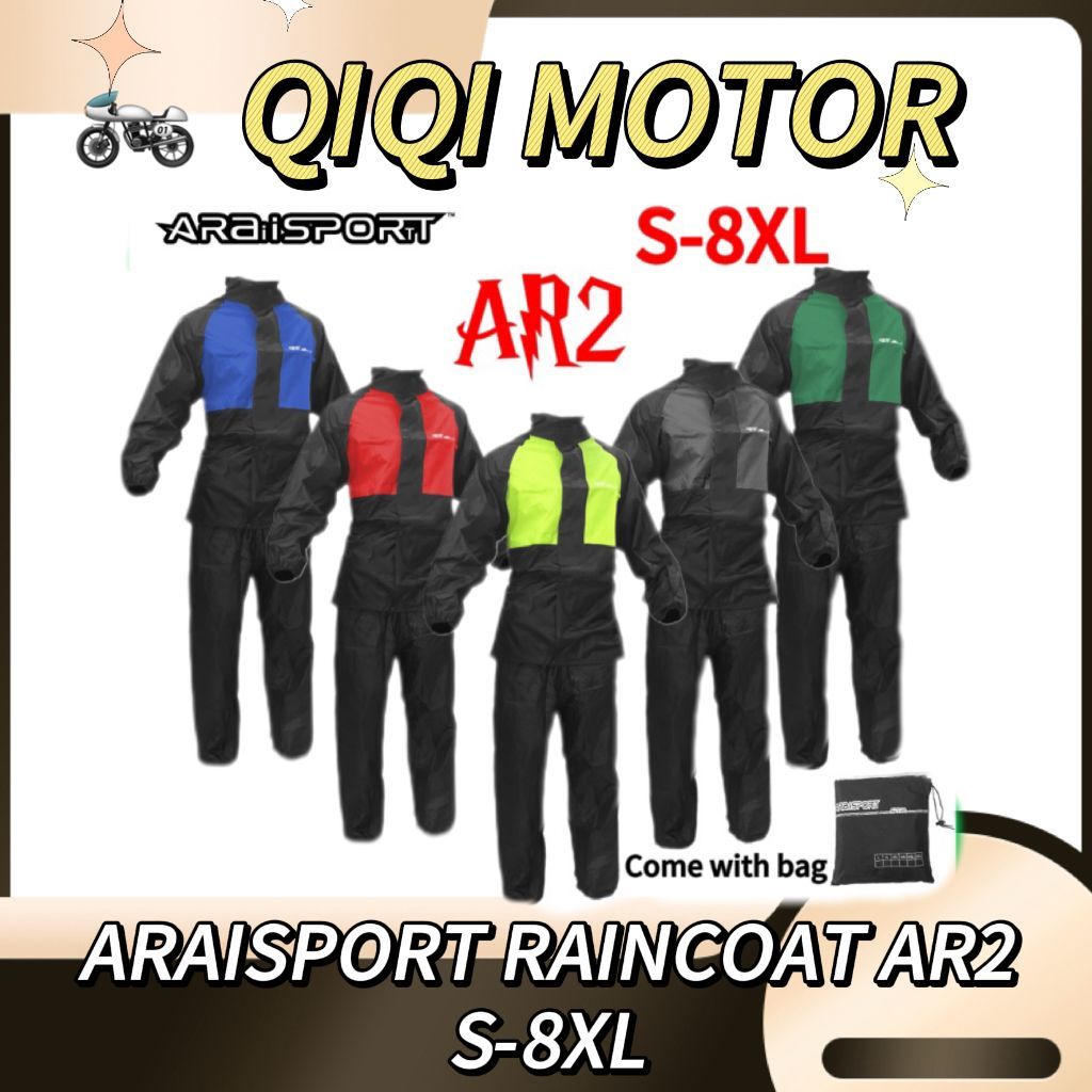 ARAI ARAISPORT AR2 RAINCOAT MOTORCYCLE (S-8XL) BAJU HUJAN MOTOR ...