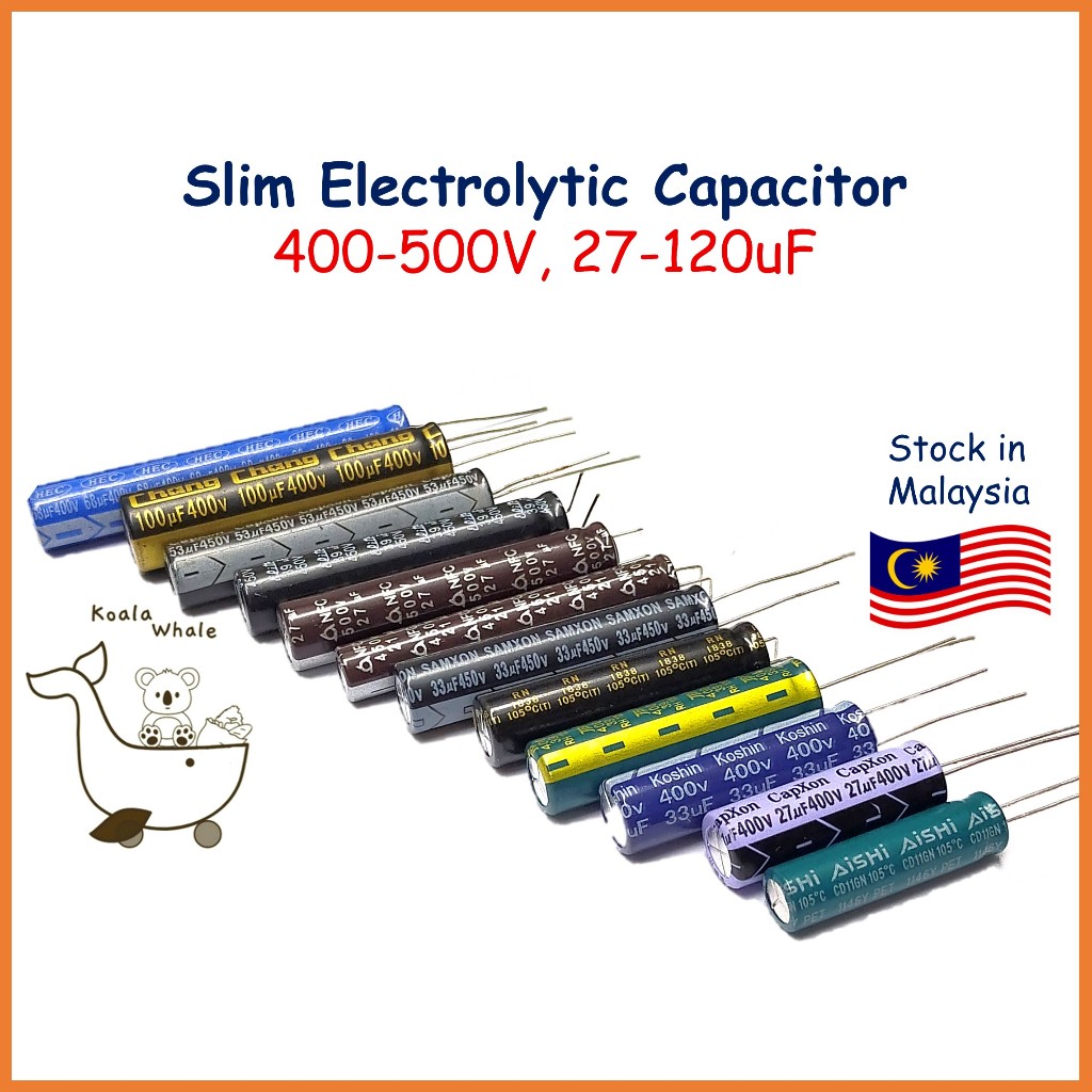 Slim Capacitor Kapasitor 400V 450V 500V 39uF 56uF 68uF 120uF 47uF 56uF 82uF 100uF 53uF 21uF 27uF ...