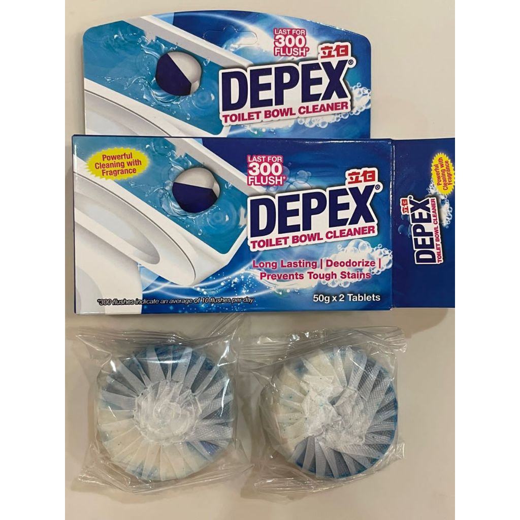 DEPEX Toilet Blue Power / Toilet Bowl Cleaner 50g x 2 Tablets 300 Flush ...
