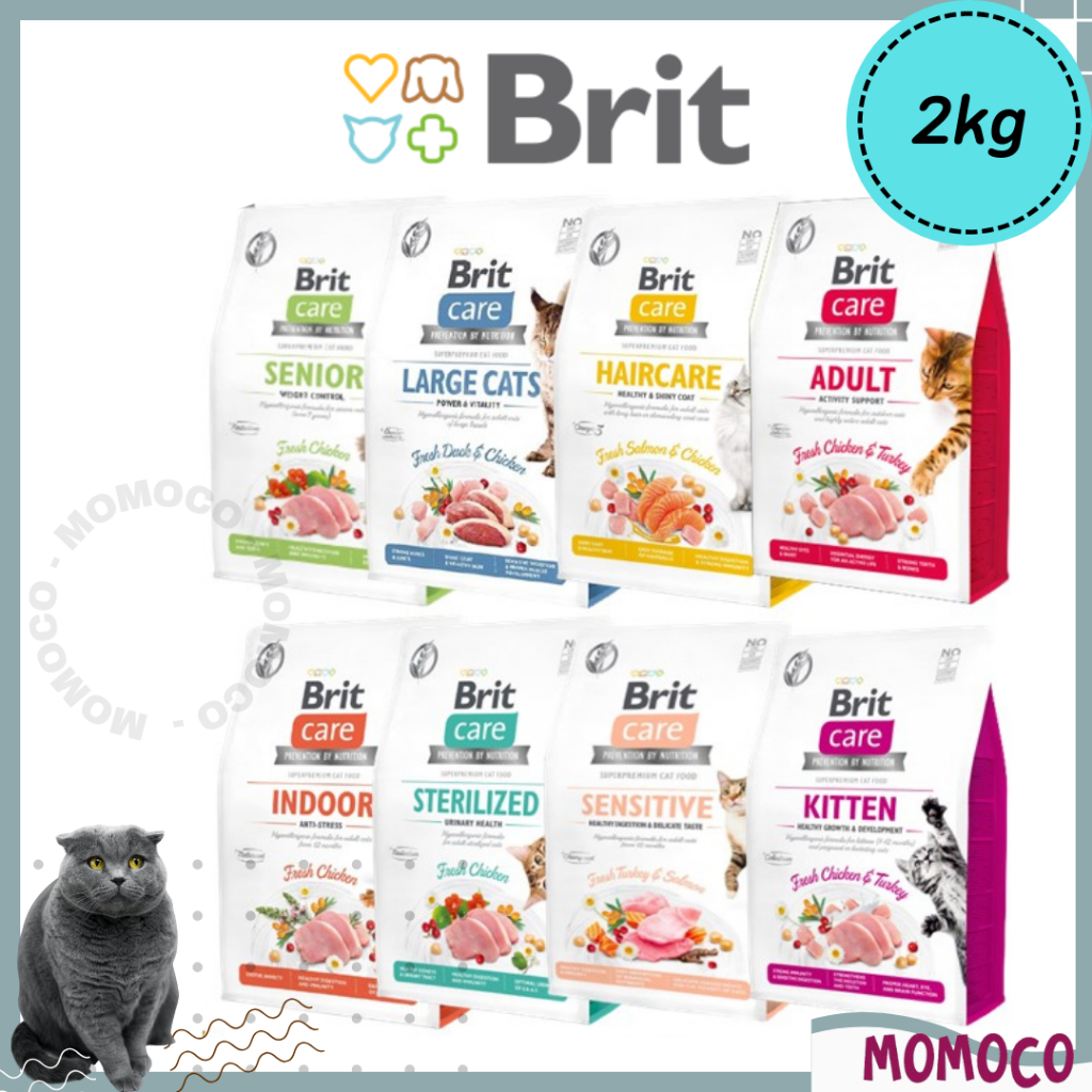 2KG Brit Care Grain Free Cat Dry Food Adult/Large/Indoor/Sensitive ...