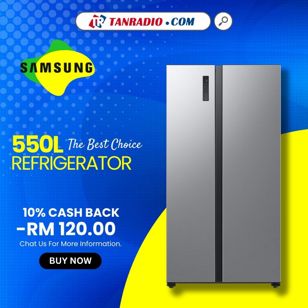 Samsung 550L Side by side with Modern and Sleek Design RS52B3000M9/ME ...