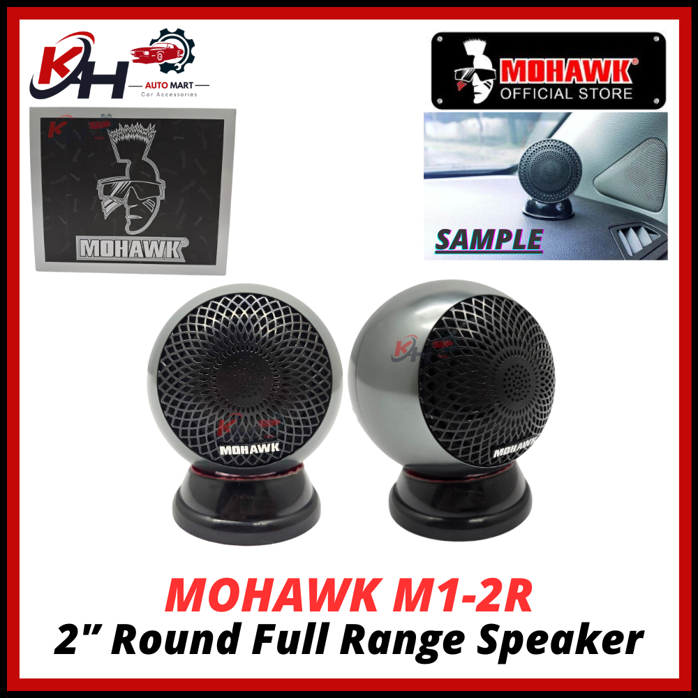 2'' MOHAWK Round Full Range Speaker With Bass M1-2R SILVER M1-SERIES 2 inch Tweeter Car Audio ...
