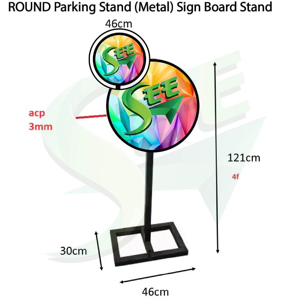 ROUND Parking Stand (Metal) Sign Board Stand | Shopee Malaysia