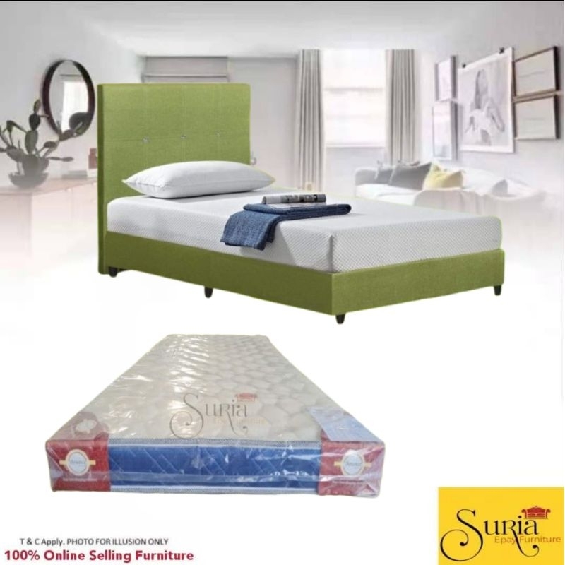 Suria - Fabric Frame Bed / Single Bed / Katil Single Bed / Single Bed ...