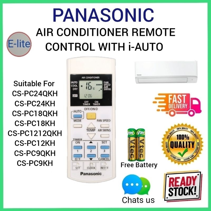 PANASONIC (OEM) AIR CONDITIONER REMOTE CONTROL CS-PC24QK/CS-PC18QKH/CS ...