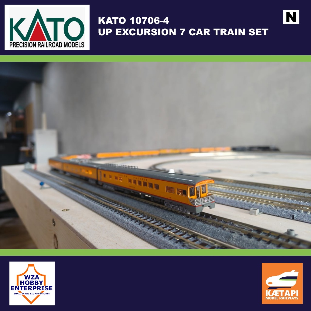 [LOCAL TRAIN SHOP] Kato N Scale ~ New 2024 ~ Union Pacific UP Excursion Train ~ 7-Car Set ~ 106 ...