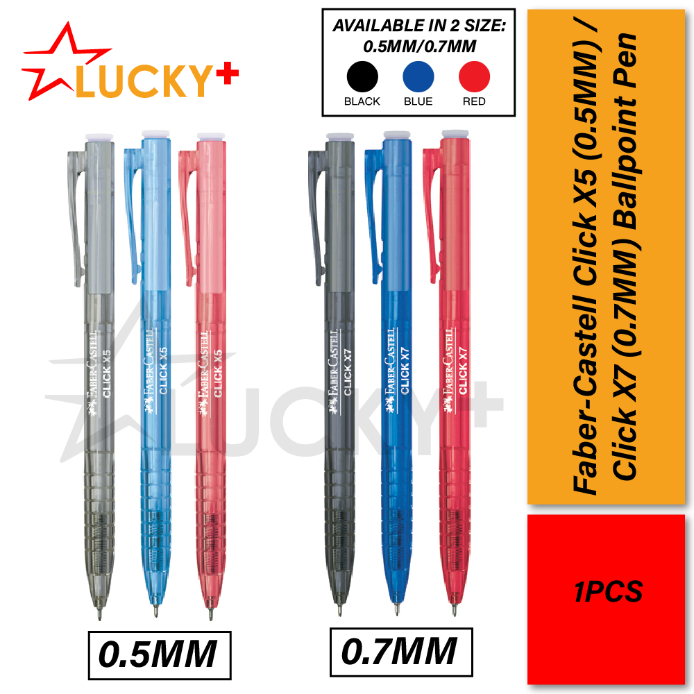 (100% Original)Faber-Castell Click X5 / Click X7 Ball Pen (0.5mm/0.7mm ...