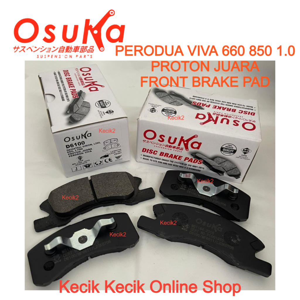 100% Original OSUKA Front Brake Pad Perodua Viva 660 850 1.0, Juara ...
