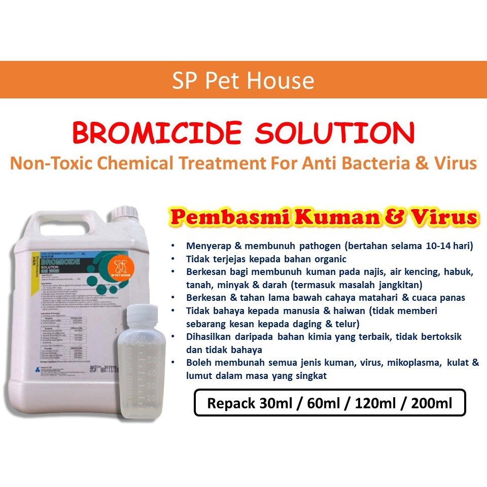 Disinfectants Bromicide Solution - Pembasmi Kuman & Virus Sangkar ...