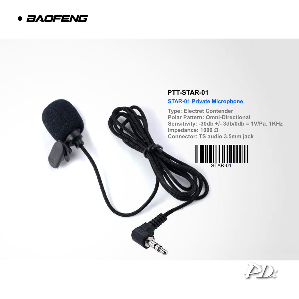 BAOFENG Noise Cancelling Private Microphone PTT-STAR-01 | Shopee Malaysia