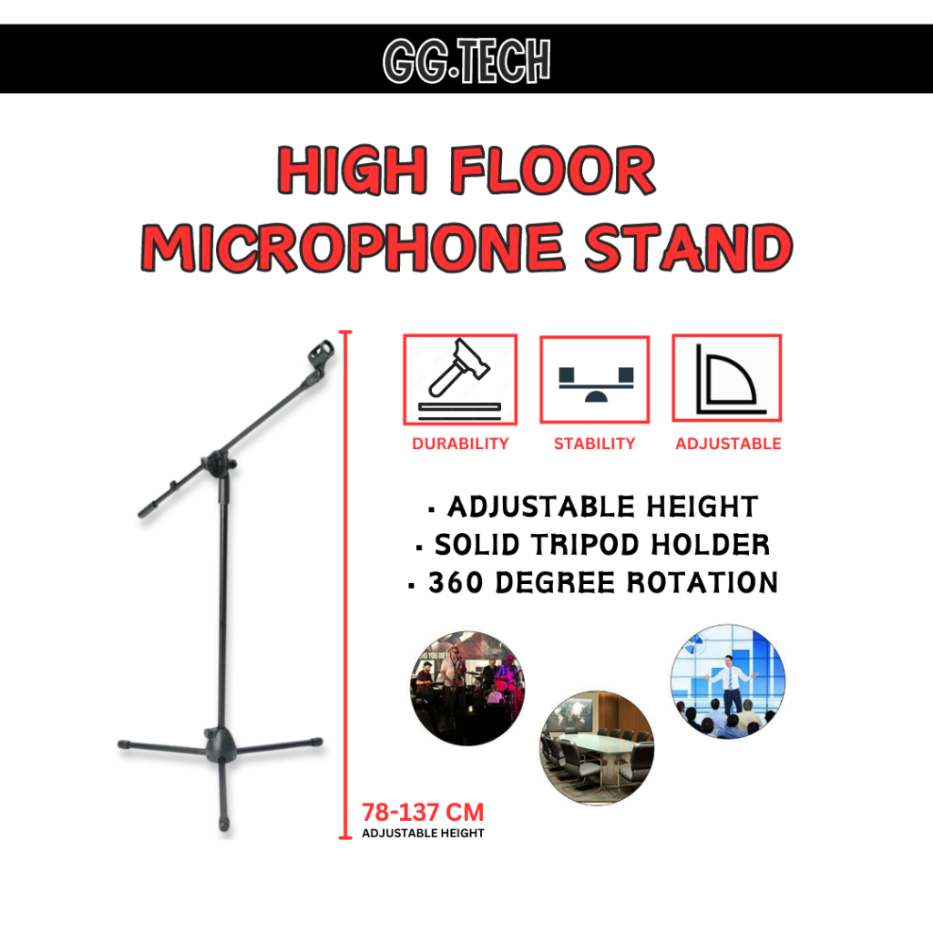 Adjustable Mic Stand Microphone Stand with Mic Holder with Two ...