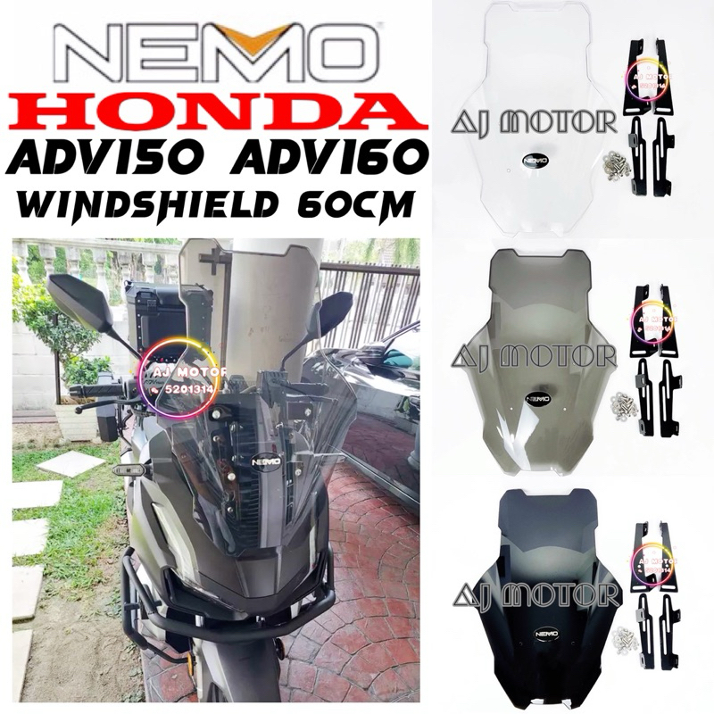 HONDA ADV150 ADV160 [ NEMO WINDSHIELD 60CM / 55CM ] ADV WINDSCREEN ...