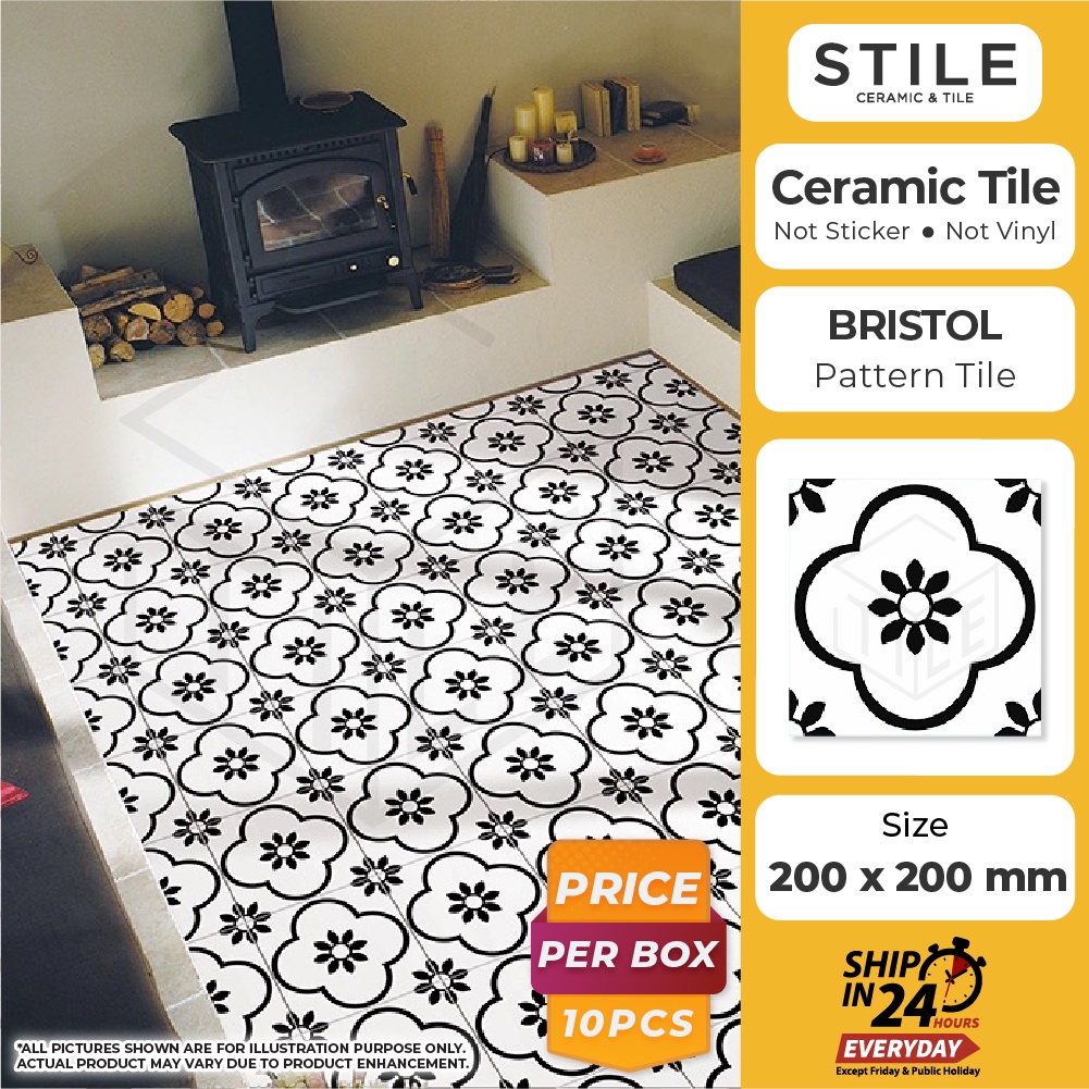 [REAL TILE]10PCS BRISTOL PATTERN TILES/MOZEK/CERAMIC TILES/MOZEK DAPUR ...