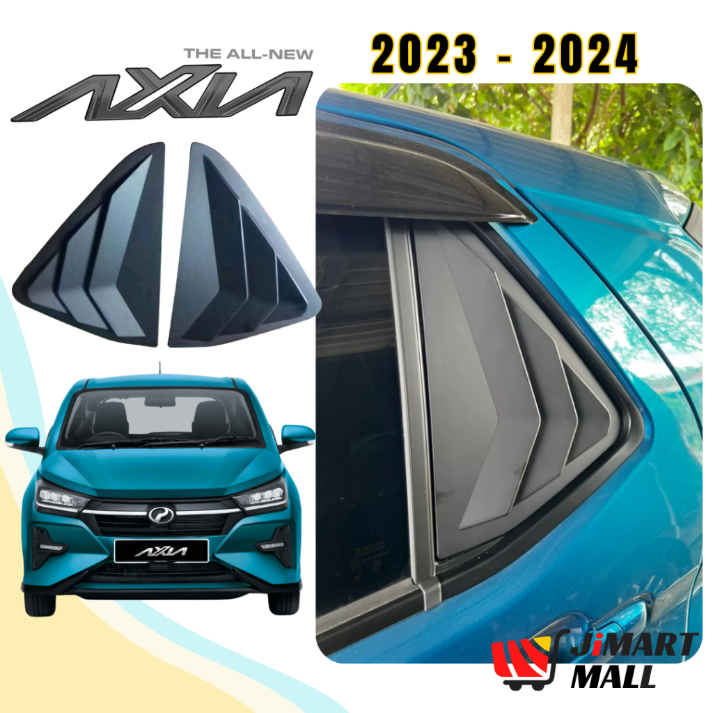 PERODUA NEW AXIA 2023 WINDOW COVER MATTE BLACK Protector Rear Side RH ...